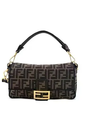 Fendi Baguette Nm Bag Zucca Canvas Medium Shoulder Bag - Brown