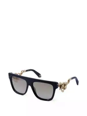 Roberto Cavalli Snake-detail Square-frame Sunglasses