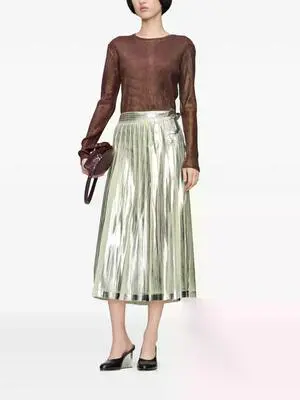 MAISON MARGIELA Foil Finish Pleated Midi Skirt