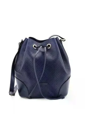 Gucci Diamante Leather Small Bucket Bag - Blue