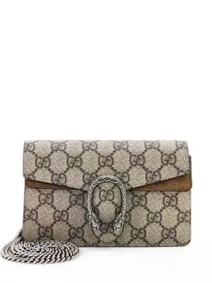 Gucci Dionysus Bag Gg Coated Canvas Super Mini Crossbody Bag - Brown