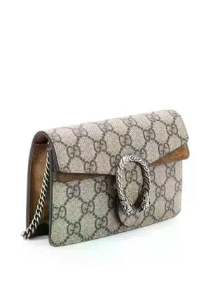 Gucci Dionysus Bag Gg Coated Canvas Super Mini Crossbody Bag - Brown
