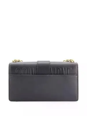 Dior 30 Montaigne Chain Flap Bag Leather East West Shoulder Bag - Black