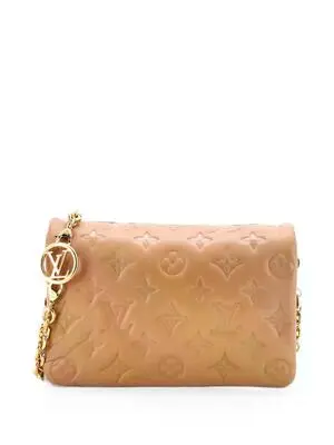 LOUIS VUITTON Coussin Pochette Monogram Embossed Lambskin Crossbody Bag - Neutrals