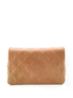 LOUIS VUITTON Coussin Pochette Monogram Embossed Lambskin Crossbody Bag - Neutrals