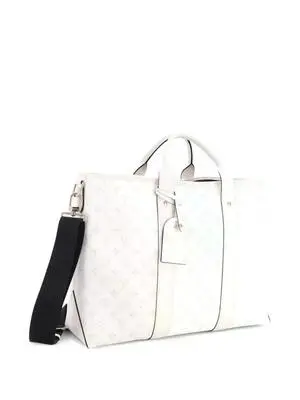 LOUIS VUITTON Weekend Nm Monogram Taigarama Tote Bag - White