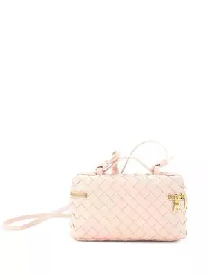 Bottega Veneta Intrecciato Leather Vanity Case Crossbody Bag - Pink