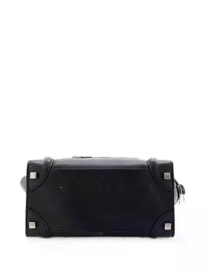 Celine Luggage Bag Grainy Leather Micro Tote Bag - Black