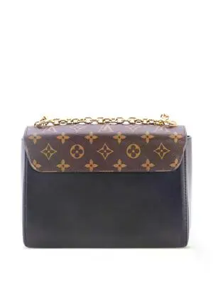 LOUIS VUITTON Twist Handbag Limited Edition Brogue Reverse Monogram Canvas And Leather Mm Shoulder Bag - Black