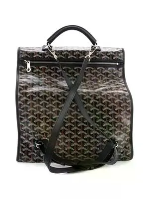 Goyard Saint Leger Briefcase Backpack In Coated Canvas - Black