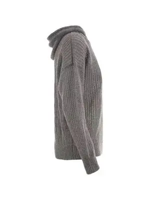 Peserico Sequin-embellished Open-knit Hoodie