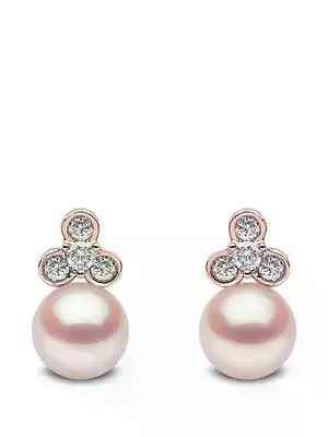 Yoko London Freshwater Pearl And Diamond Earrings - Pink