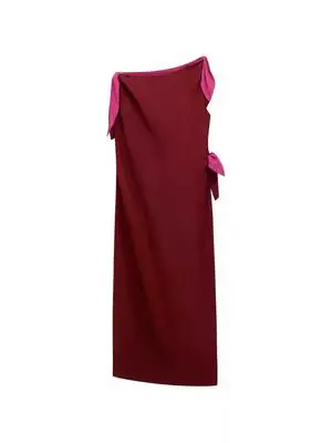 Liviana Conti Maxi Dress With One-shoulder Design And Bow Detail