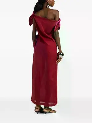 Liviana Conti Maxi Dress With One-shoulder Design And Bow Detail
