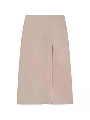 Fedeli Beige Slit Detailing Midi Skirt