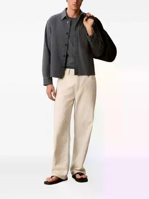 Calvin Klein Logo-patch Button-up Jacket - Blue