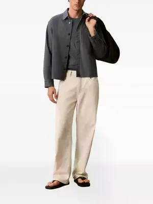 Calvin Klein Logo-patch Button-up Jacket - Blue