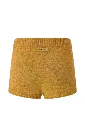 Pinko Crystal-embellished Knitted Shorts - Yellow