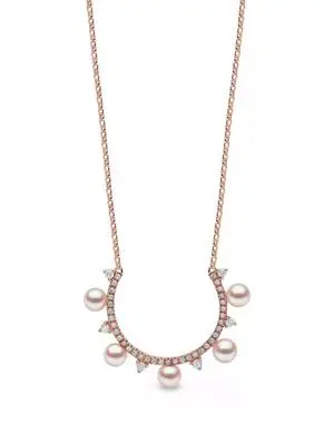 Yoko London Pearl And Diamond Necklace - Pink