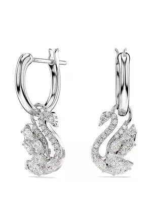 SWAROVSKI Swan Motif Crystal Embellished Drop Earrings