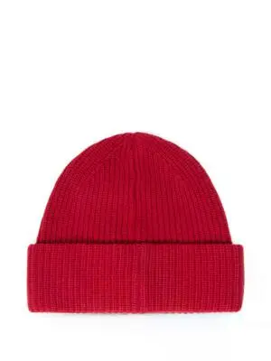 Pinko Ribbed-knit Logo-patch Beanie Hat