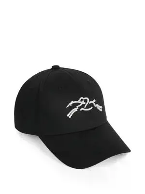 Longchamp Baseball Cap With Logo Embroidery - Black