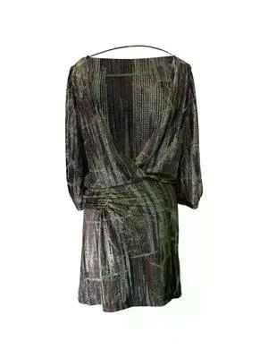 Ba&sh Salina Metallic Print Midi Dress