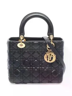 Dior Lady Cannage Tote Bag - Black