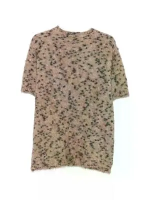 ALYSI Leopard-print Short-sleeve Sweater