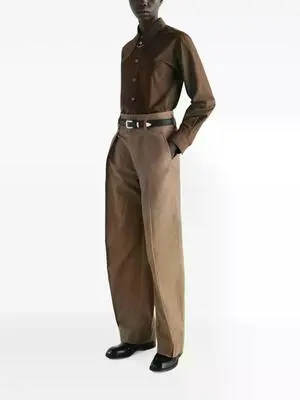 LEMAIRE Pointed Collar Shirt In Washed Cotton Silk