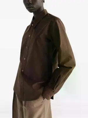 LEMAIRE Pointed Collar Shirt In Washed Cotton Silk