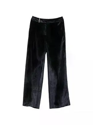 Peserico Corduroy-effect Wide-leg Trousers - Black