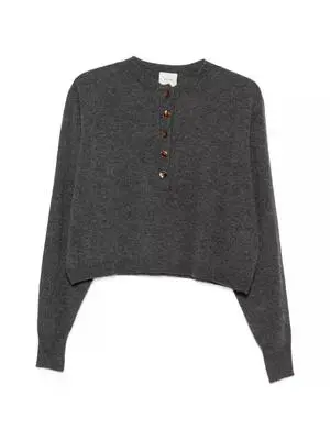 ALYSI Button-fastening Cropped Sweater