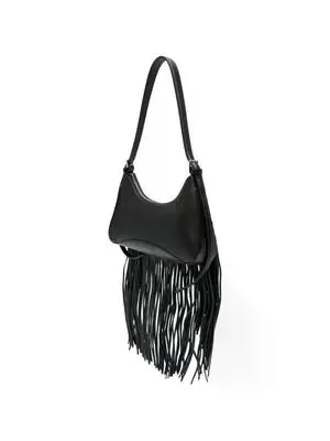 Patrizia Pepe Fringe Detail Leather Shoulder Bag