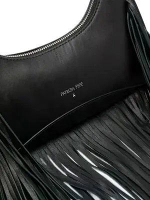 Patrizia Pepe Fringe Detail Leather Shoulder Bag