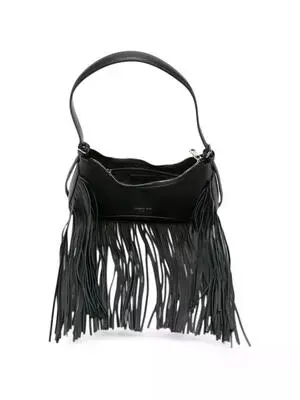 Patrizia Pepe Fringe Detail Leather Shoulder Bag