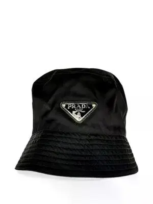 Prada Logo-plaque Bucket Hat - Black