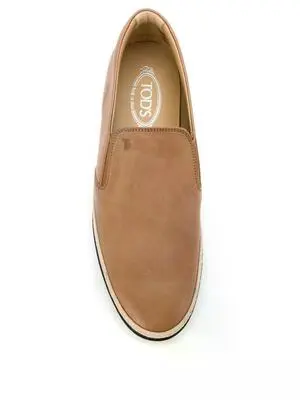 TOD'S Calf Leather Slip-on Loafers - Brown