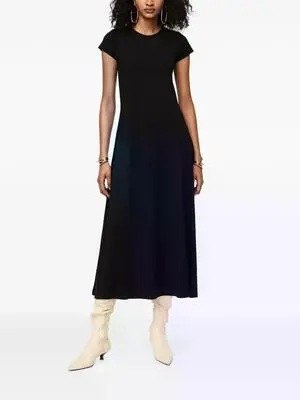 Another Tomorrow A-line Cap-sleeve Midi Dress