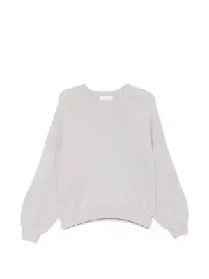 LISA YANG Veira" Crew Neck Long Puff Sleeve Sweater - Grey