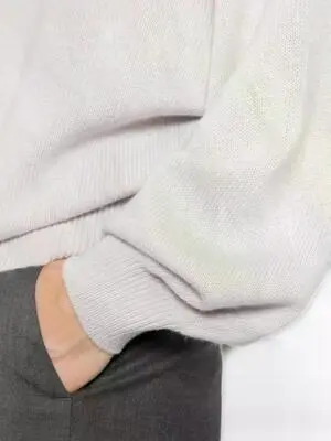 LISA YANG Veira" Crew Neck Long Puff Sleeve Sweater - Grey