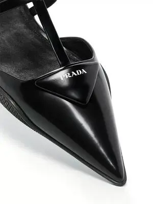 Prada Triangle-logo Flat Leather Pumps