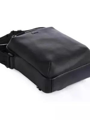 BOSS Grained-texture Logo-plaque Messenger Bag