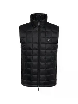 Calvin Klein Grid-quilted Logo Gilet - Black