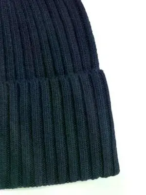 Karl Lagerfeld Ribbed Knit Beanie With Logo Patch