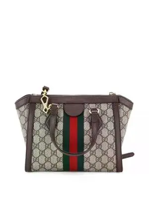 Gucci Ophidia Top Handle Gg Coated Canvas Small Tote Bag