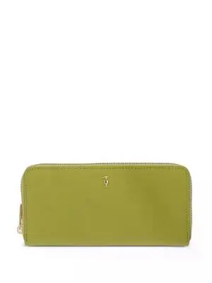 TRUSSARDI Cameo Logo-plaque Pebbled-texture Wallet - Green