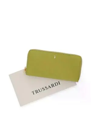 TRUSSARDI Cameo Logo-plaque Pebbled-texture Wallet