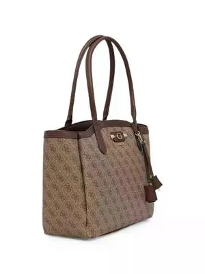 Guess Logo-print Grained Tote Bag - Neutrals