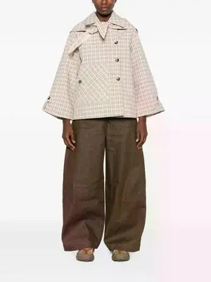 Simone Rocha Embellished Logo Patch Wide-leg Jeans - Brown